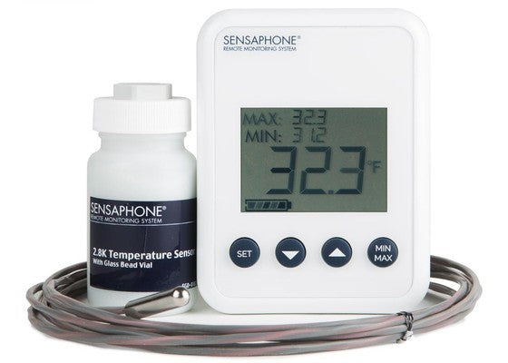 Sensaphone Temperature Probe with Glass Bead Vial, LCD Readout, NIST ...